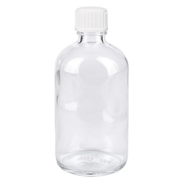Flacone da farmacia 100 ml trasparente con tappo a vite standard colore ...