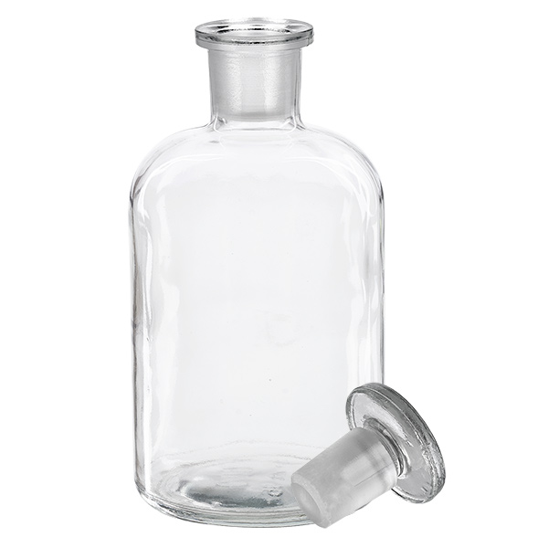 Enghals-Apothekerflasche 500ml klarglas mit Glasstopfen hier bestellen