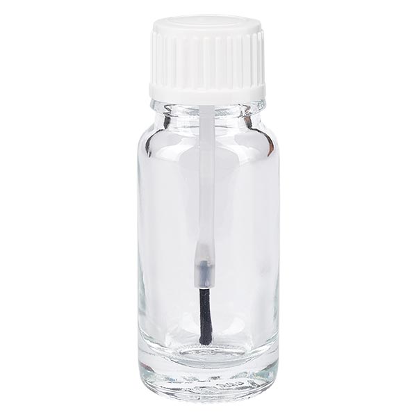 Flacone per farmacia 10 ml trasparente con tappo a vite pennello ...