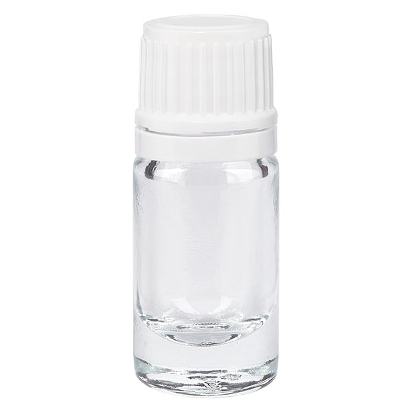 Flacone da farmacia 5 ml trasparente con tappo a vite antimanomissione ...